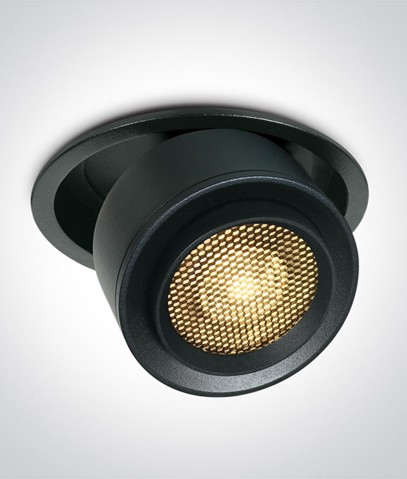 LED Recessed and Adjustable Ceiling Downlight with Honeycomb Filter