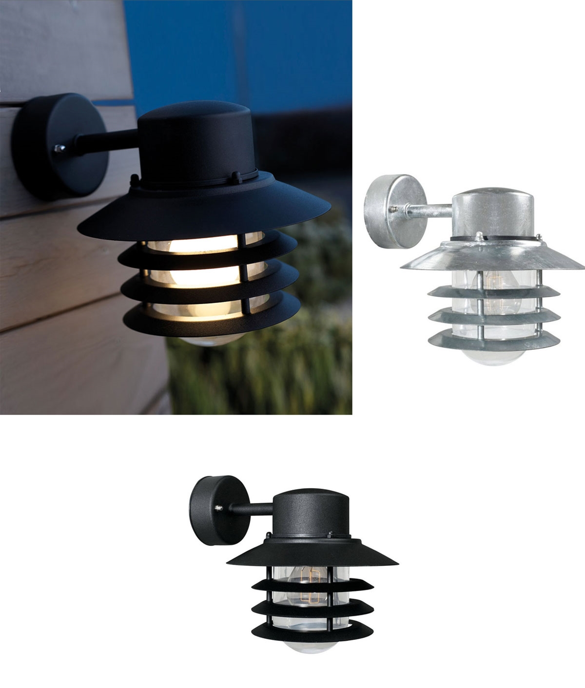 Exterior Bracket Wall Light - Louvred To Reduce Glare Vaned Low Glare ...