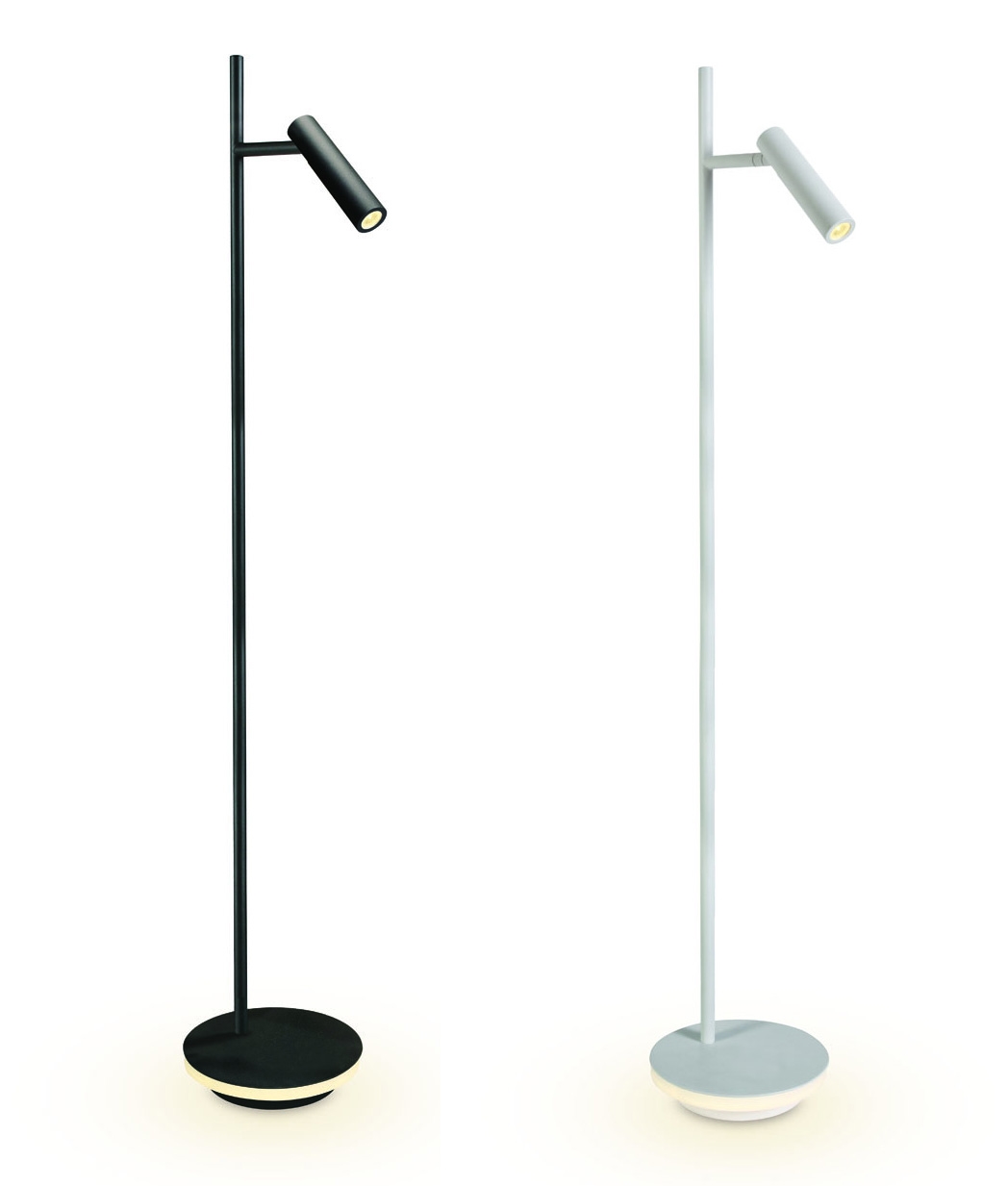 One Light 61132B/B/W BLACK LED READING 3W + 8W BASE WW FLOOR LAMP IP20 230v