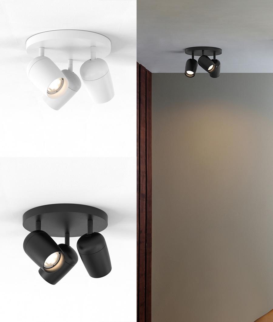 Premium Adjustable Triple Spot Light on Circular Plate