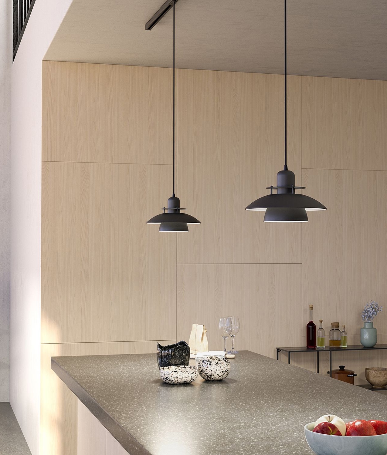 Scandi Design Cafe Layered Pendant in 3 Finishes