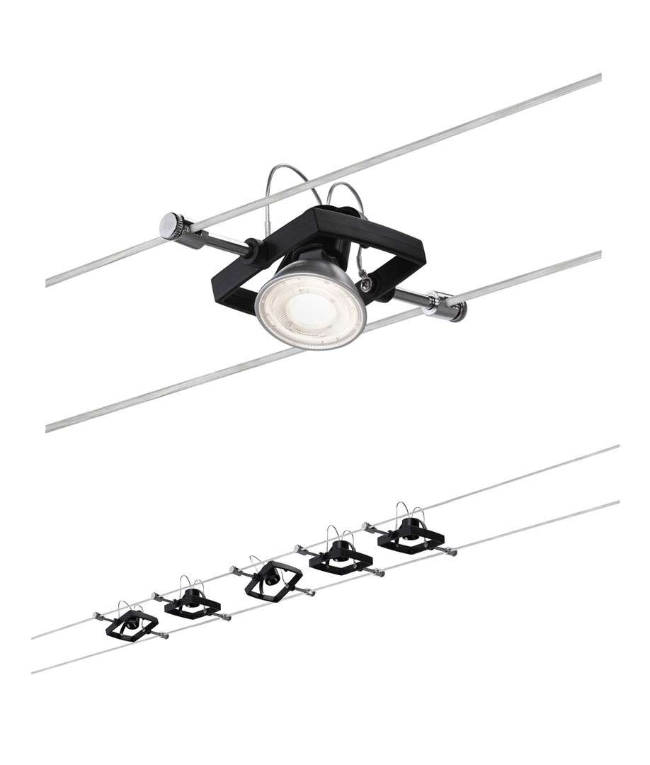 Matt Black Heads Ready to Install LED Tension Wire System