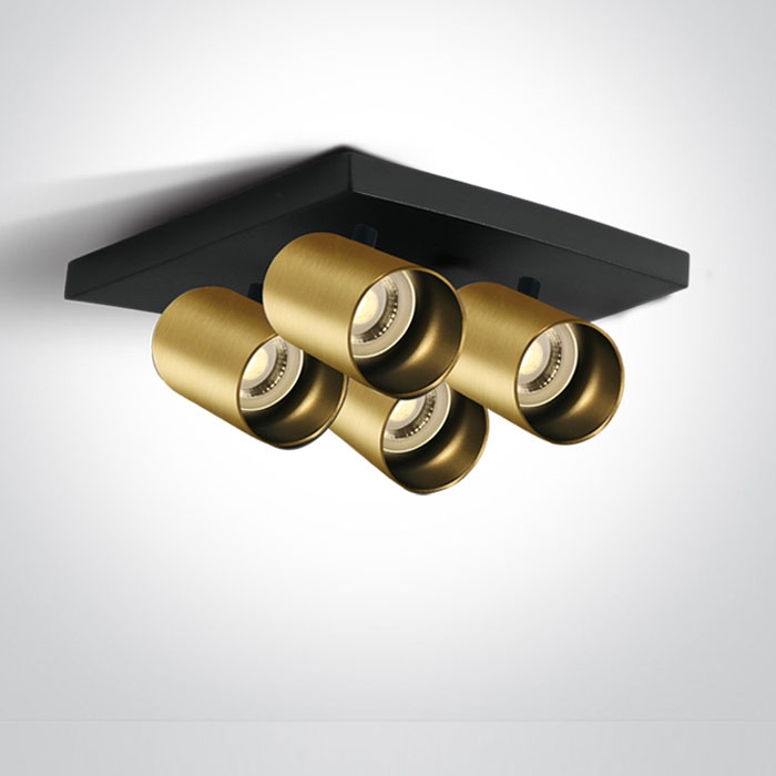 Adjustable 4 Light Spot Plate - Square Ceiling Fixture