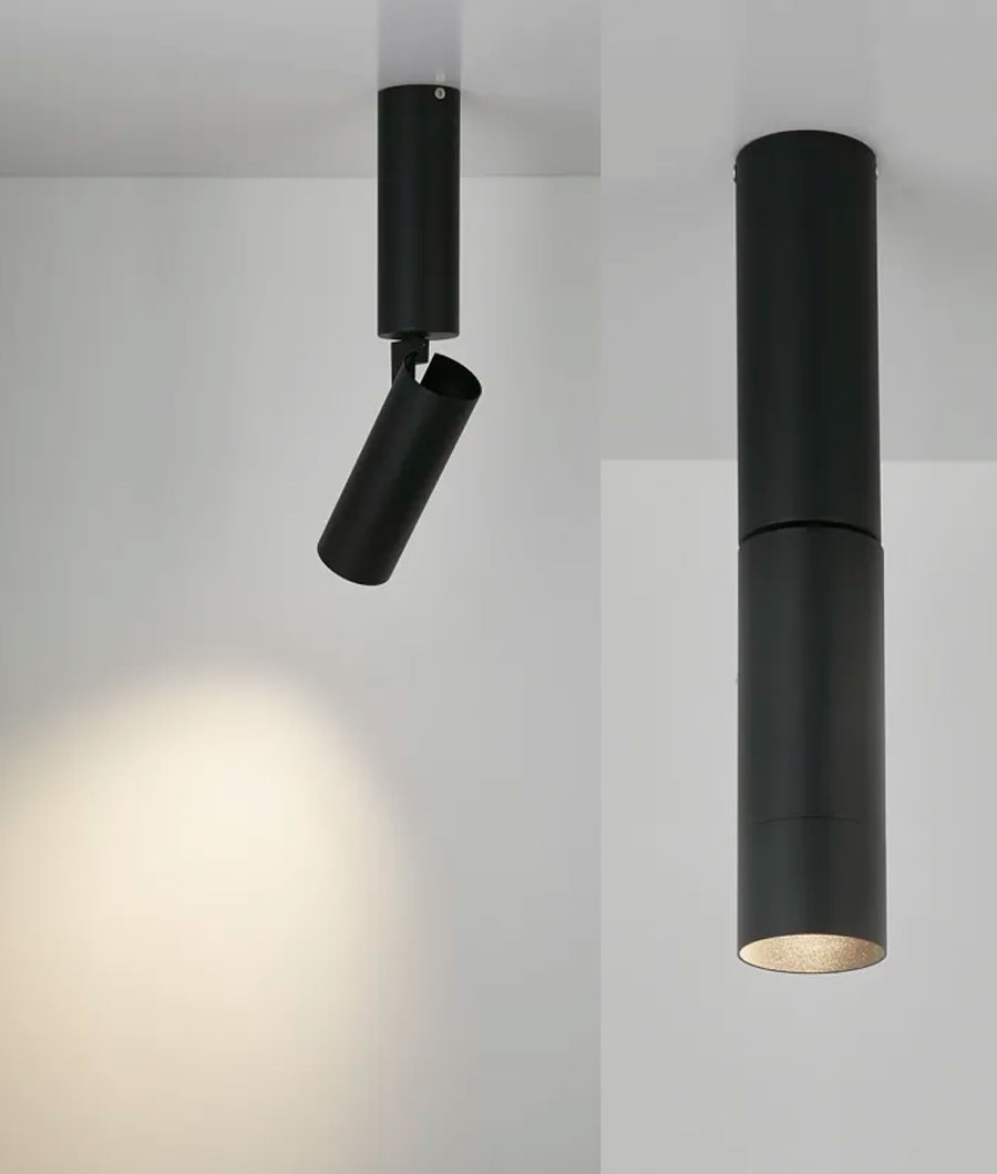 Adjustable Surface Mounted Ceiling Spotlight - White or Black