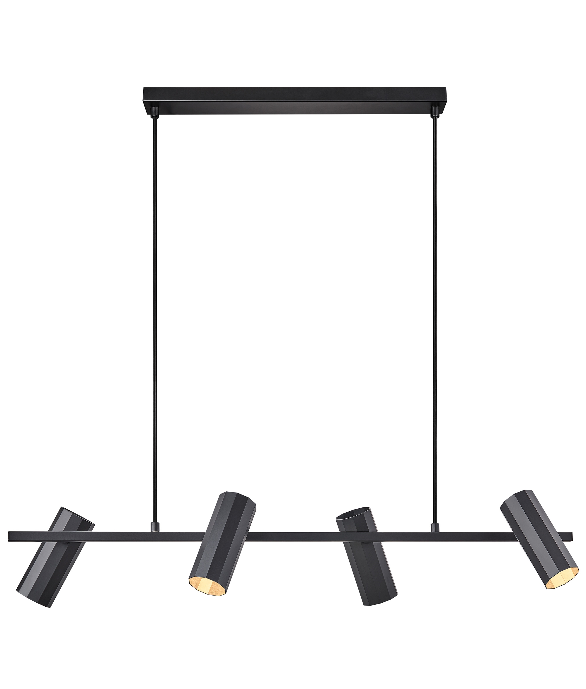 Adjustable Spot Light Suspended Bar Pendant - Black Finish