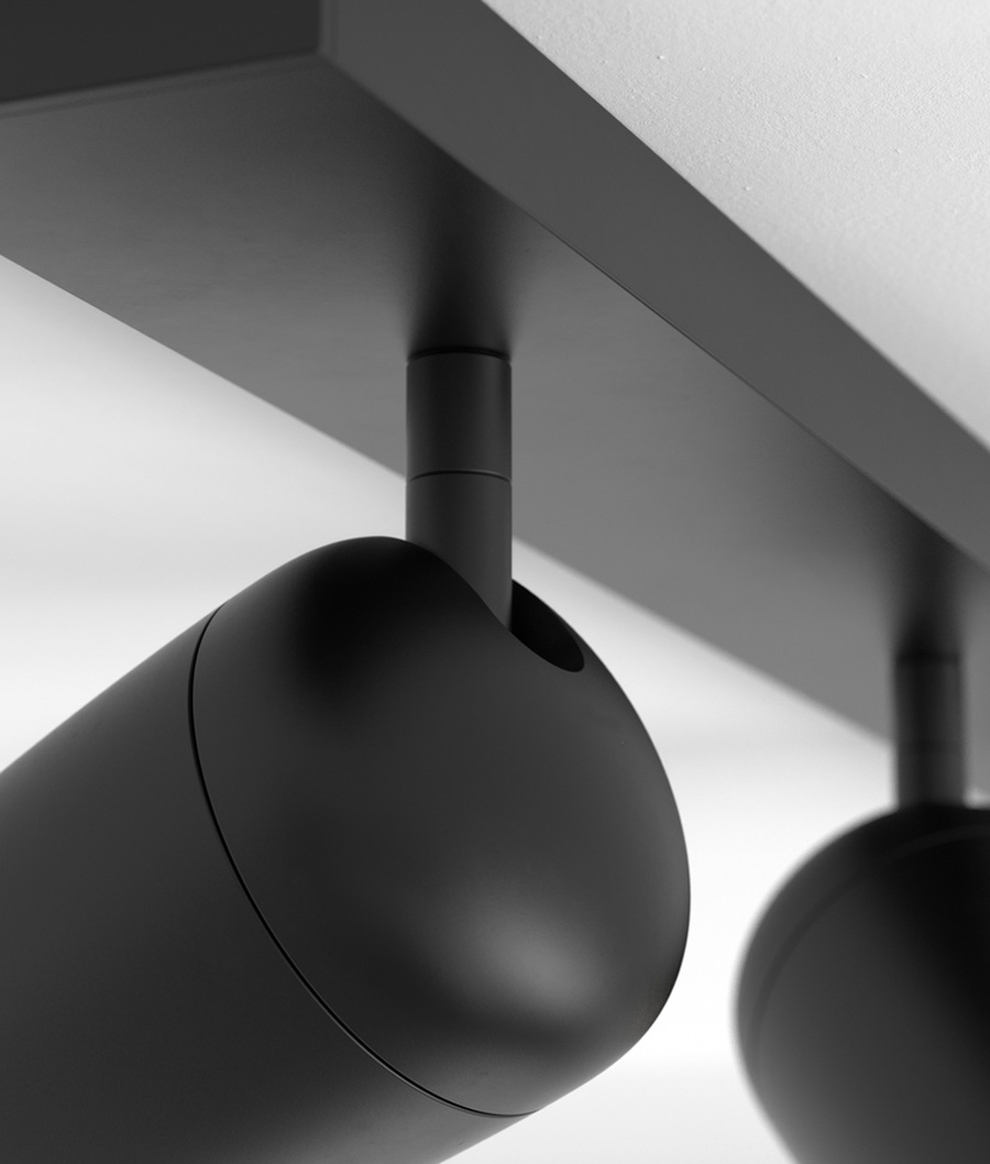 Adjustable 4 Light Premium Spot Bar - Matt Black or Matt White