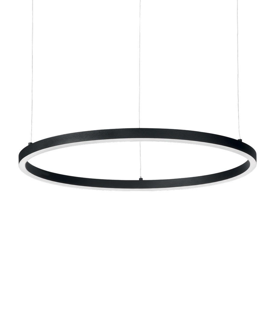 LED Slim Round Pendants Glowing Lightweight LED Ring Pendants on Wire ...