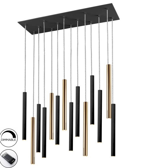 Tubular LED Pendant Choose 11 or 14 Light Option with dimmable options ...