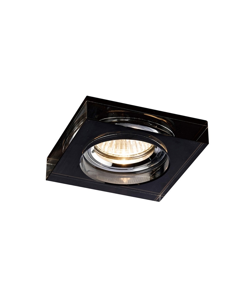 Square Crystal Glass Downlight with Deep Recessed Lamp