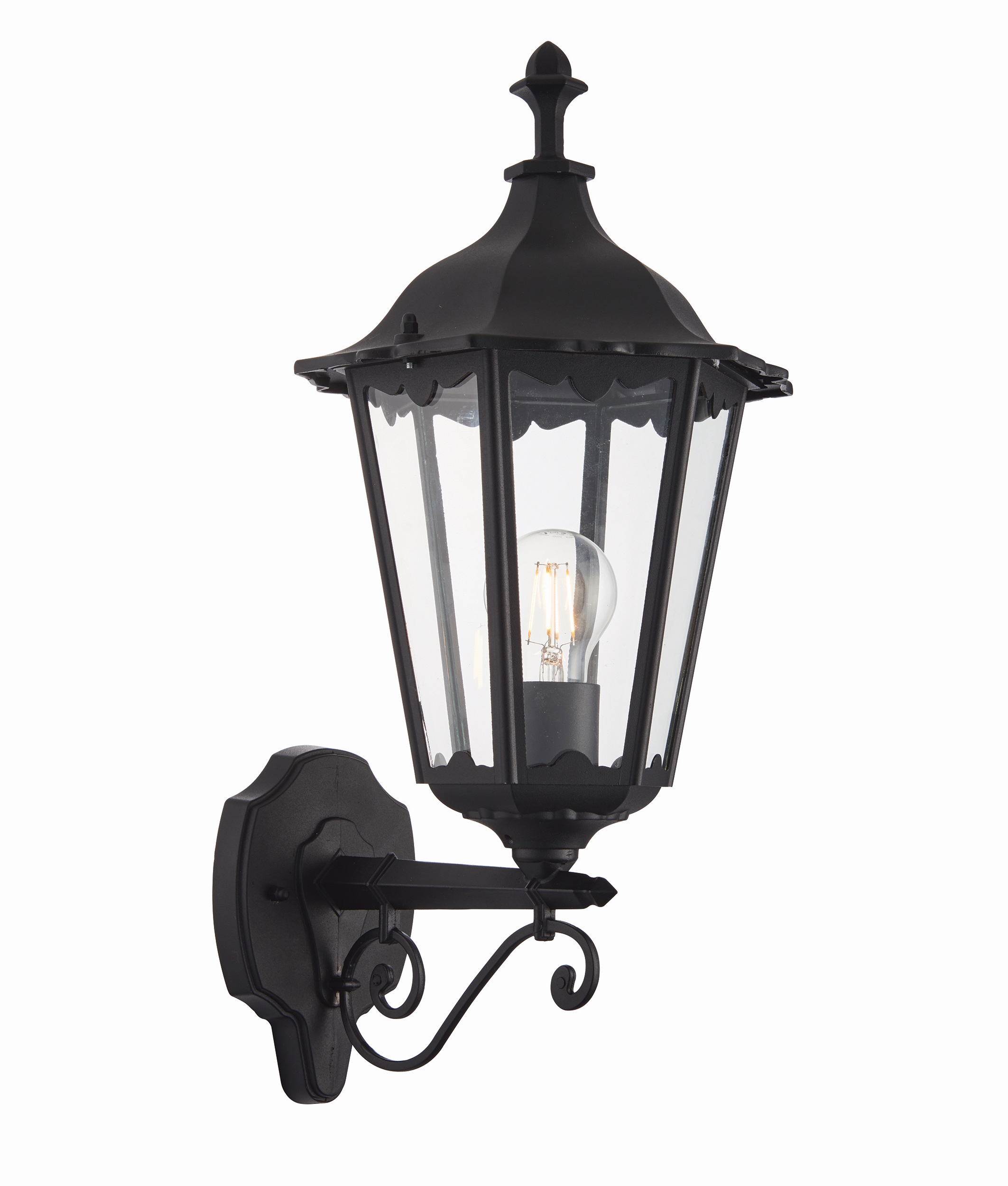 Traditional Exterior Wall Lantern - Matt Black - IP44 Rated