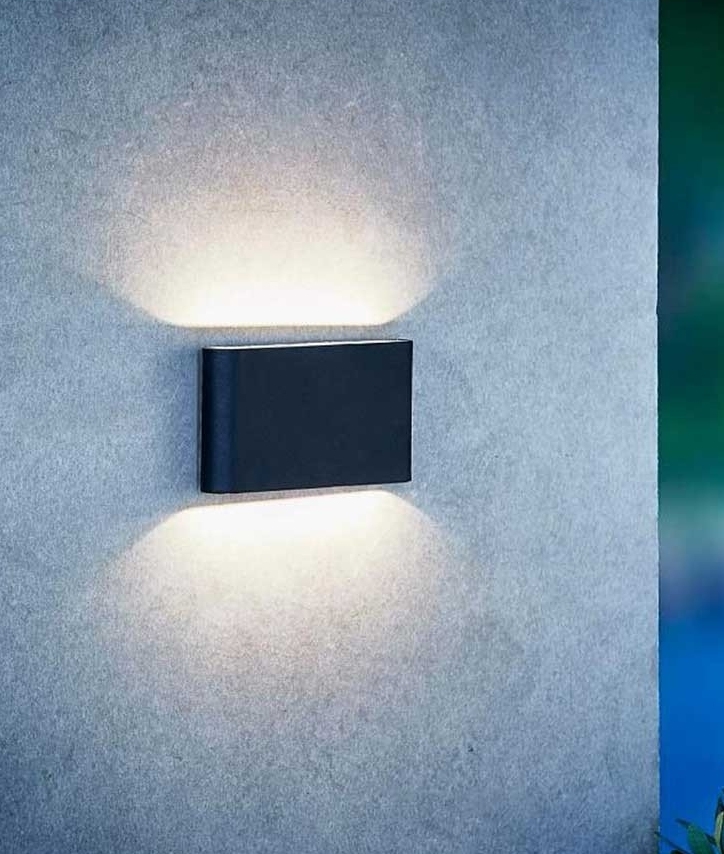 Black or White LED Slim Exterior Wall Light Width 175mm