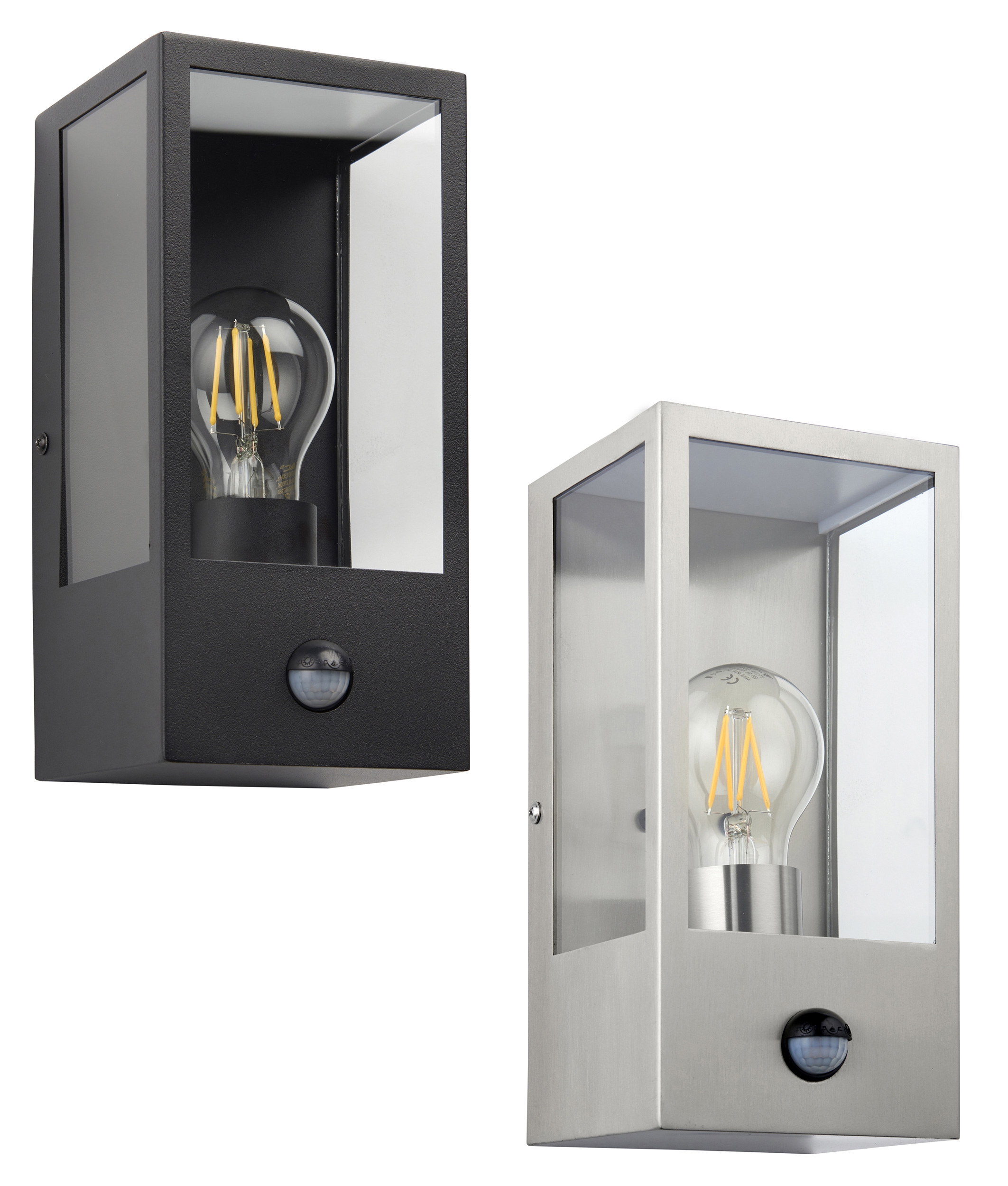 IP44 Exterior Boxed Frame Wall Lamp - PIR and Daylight Sensors