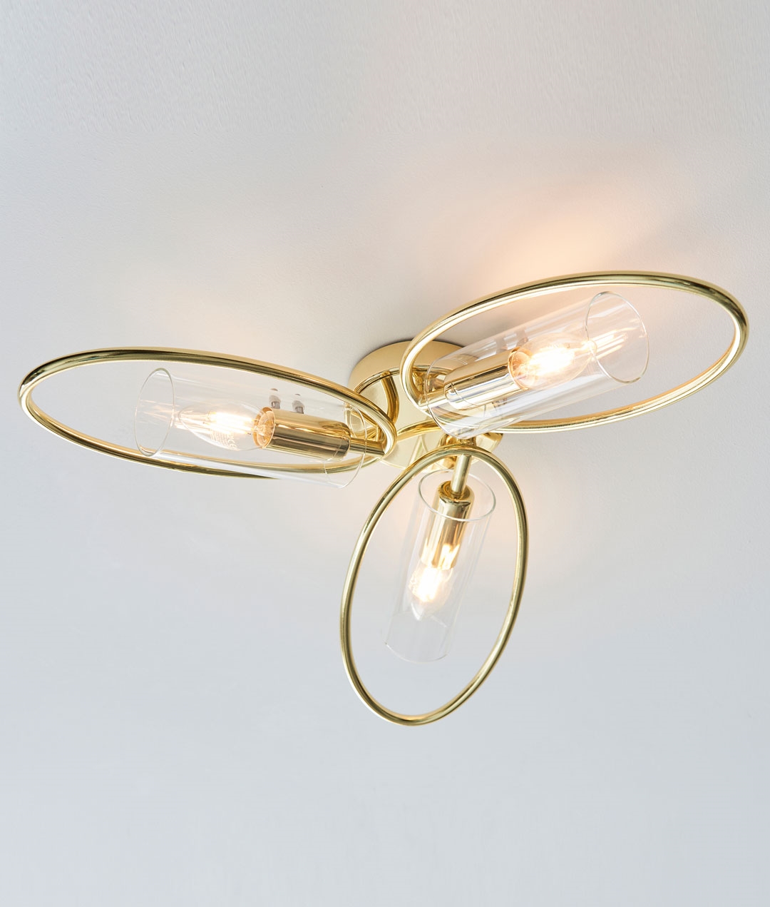 Flush Mounted Oval 3 Lamp Ceiling Light - 2 Finishes