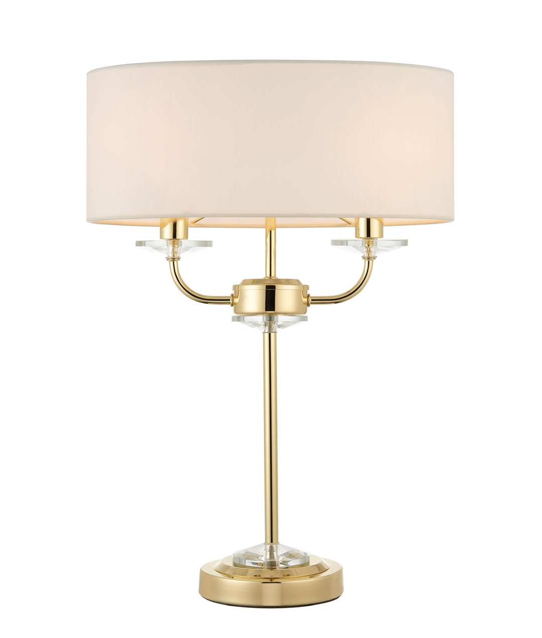 Crystal Double Lamp Table Lamp with Shade