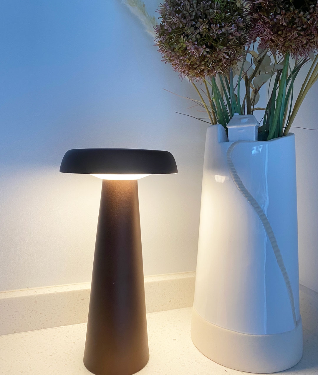 Rechargeable Direct Light Table Lamp - Metal Finish, Long Battery Life ...