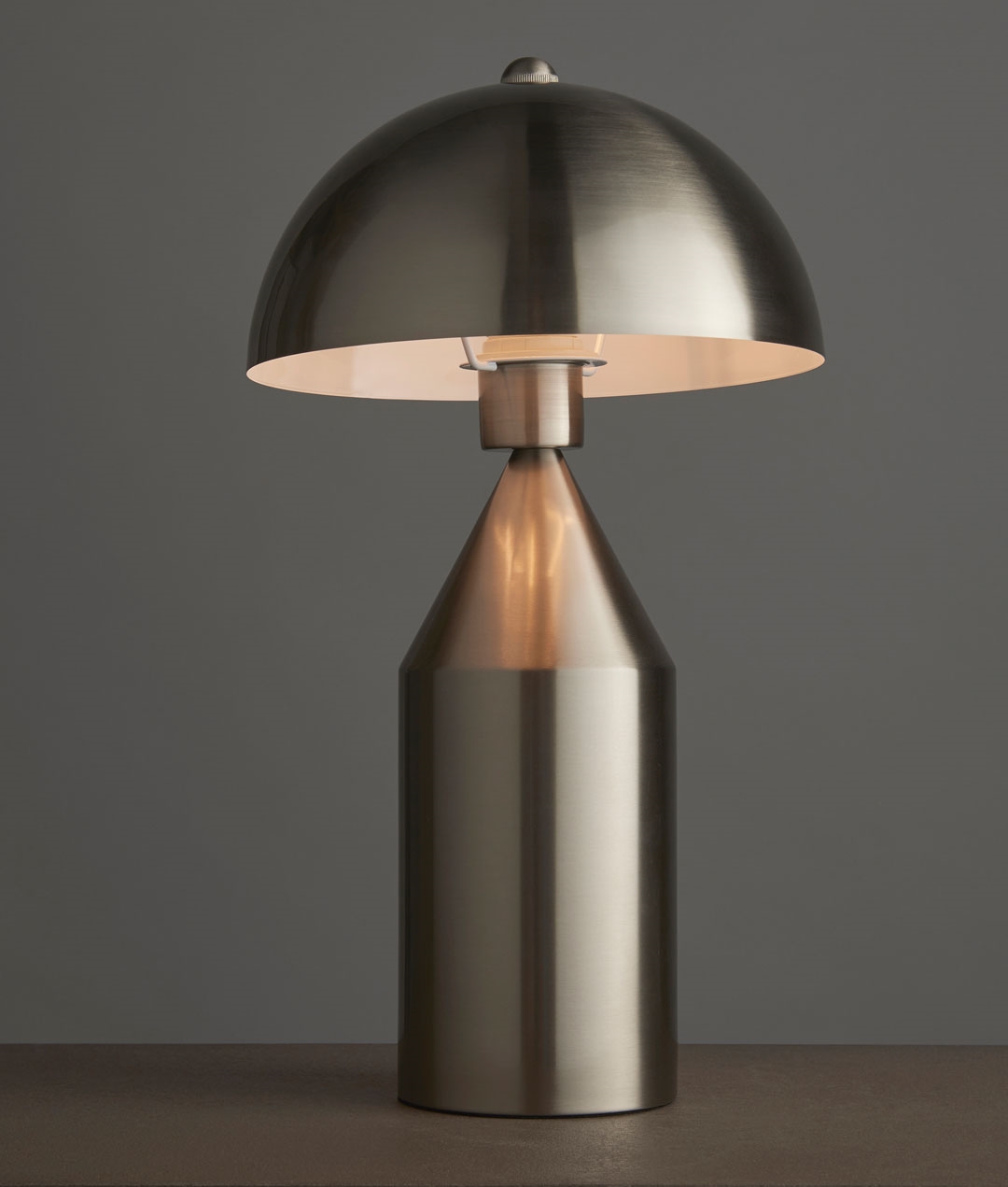 Dome Shade Modern Table Lamp - Brass or Nickel