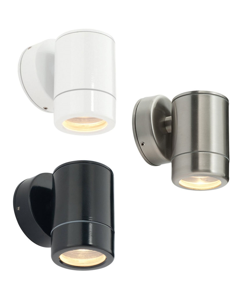 IP44 Exterior Wall Light For GU10 Mains Bulbs On Round Plate ...
