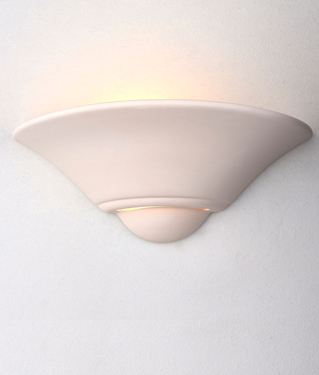 Upward Illumination Wall Light - Can be Painted - Unglazed Ceramic
