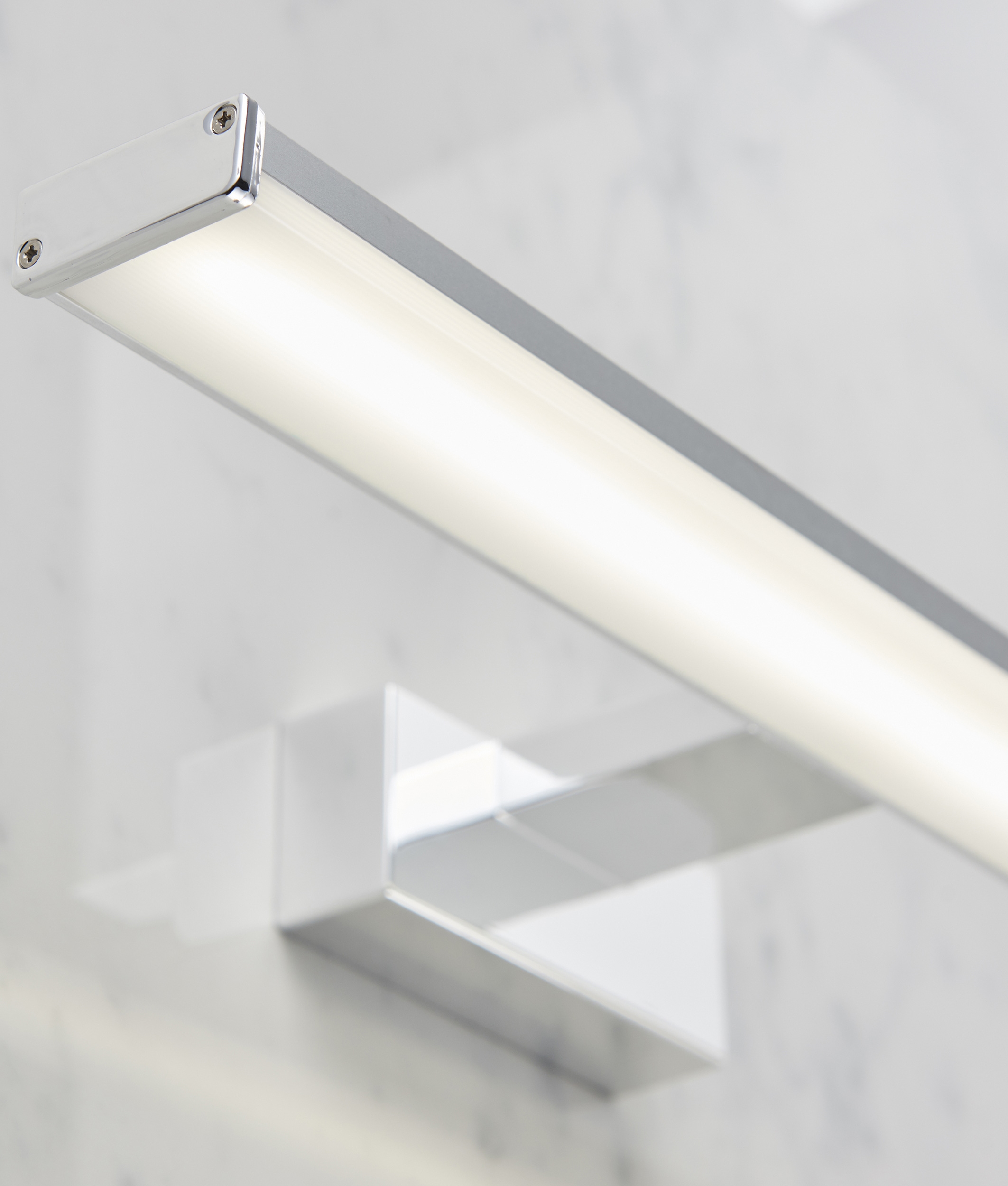 Budget IP44 Over Mirror Wall Light with Chrome Effect 40cm Wide