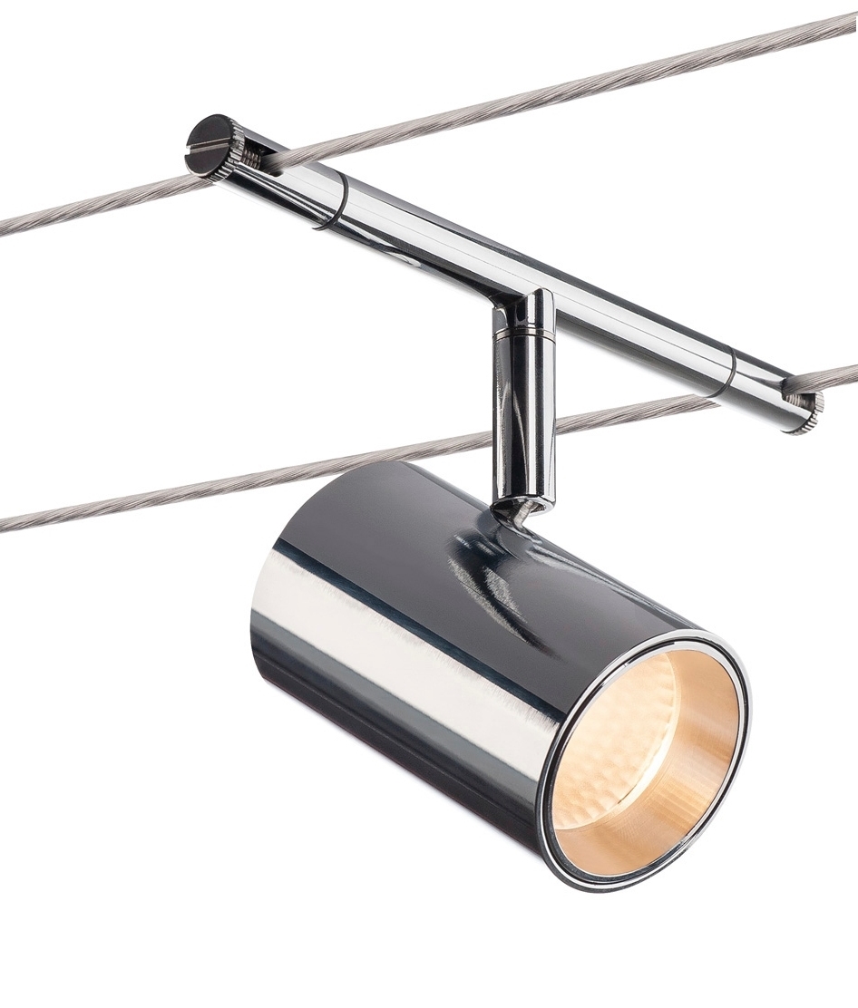 Adjustable Spotlight with Built-in LED for Tension Wire Systems