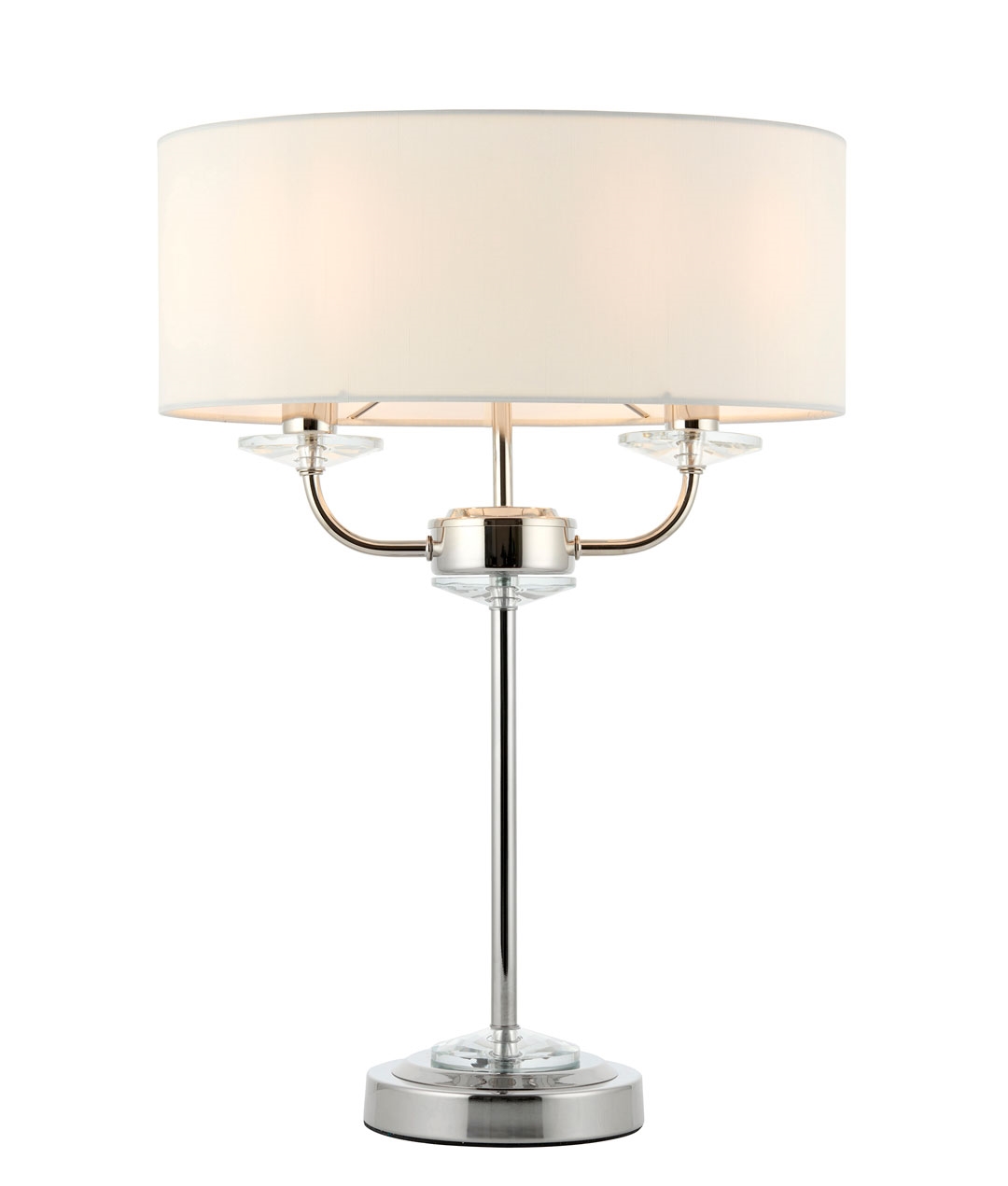 Crystal Double Lamp Table Lamp with Shade
