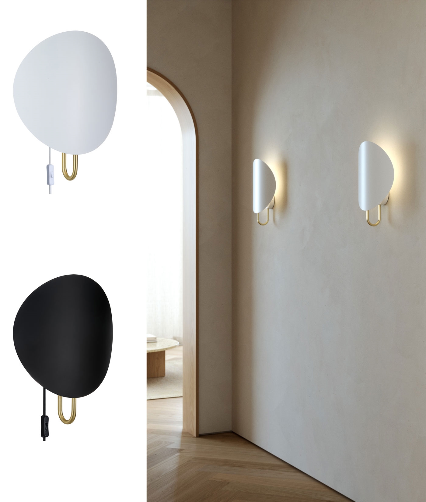 Circular Curved Wall Light Providing Indirect Soft Light