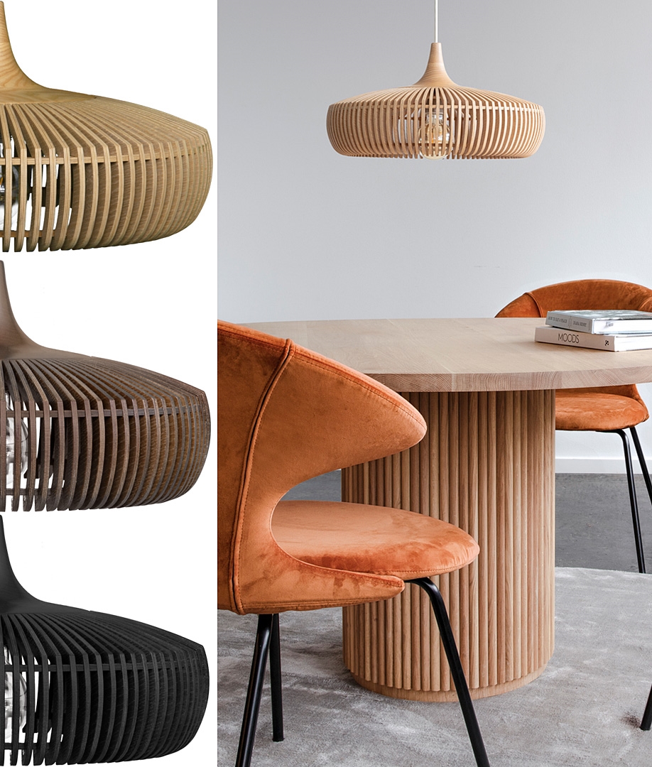 Umage Clava Dine Wood Danish Light Shade in 3 Finish Options Dia 43cm