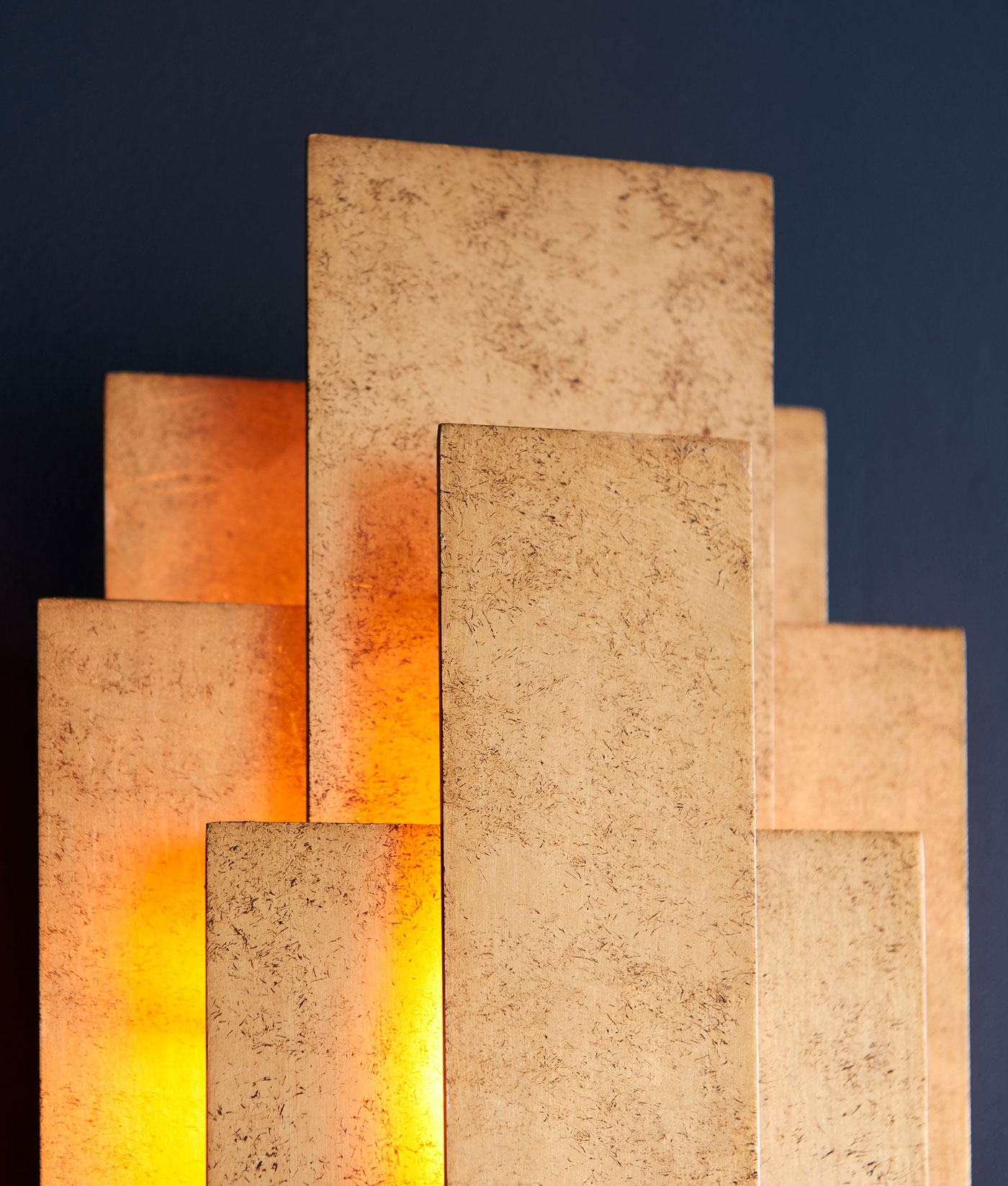 Rectangular Layered Design Back-Lit Wall Light - 2 Finishes