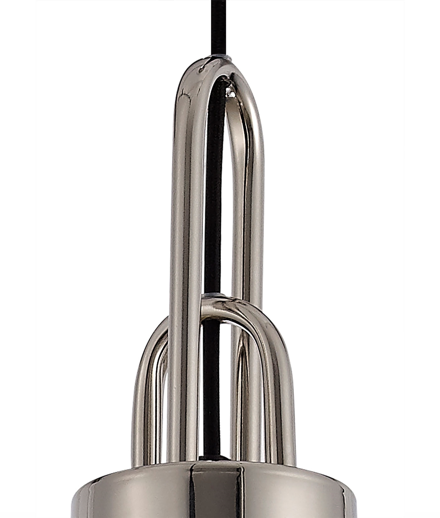 Smoked Globe Glass and Polished Nickel Finish Stirrup Pendant