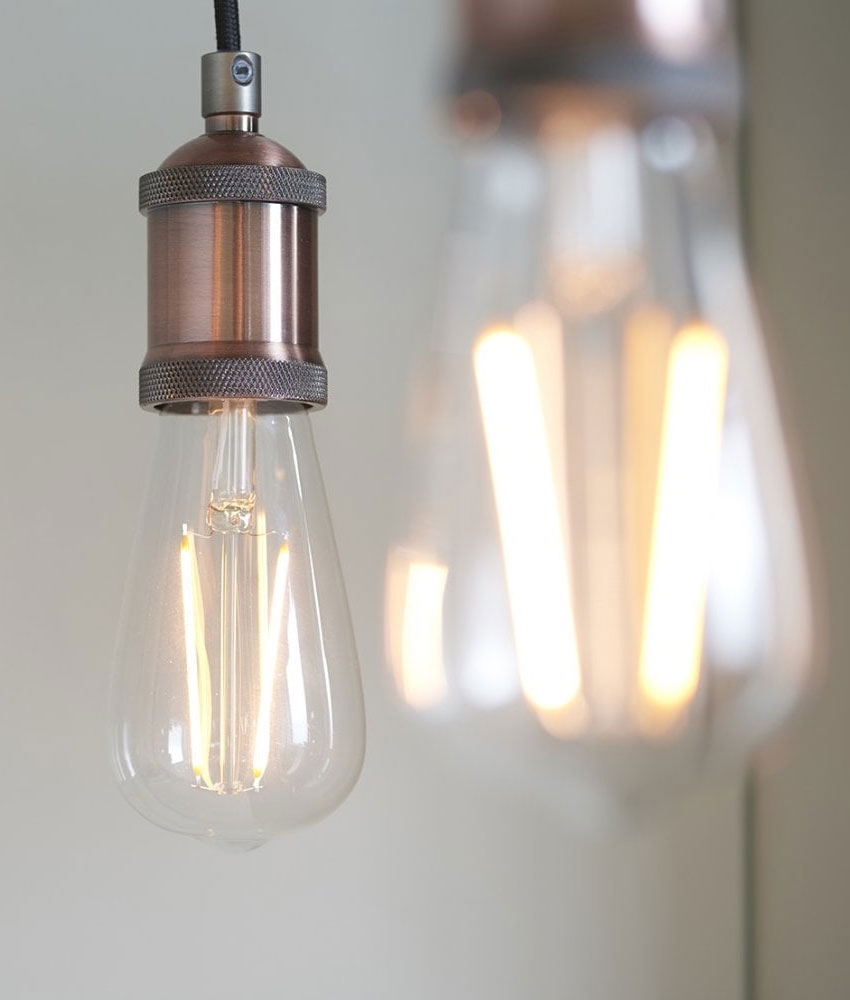 Round Hanging Industrial Ceiling Light - 6 Lamps