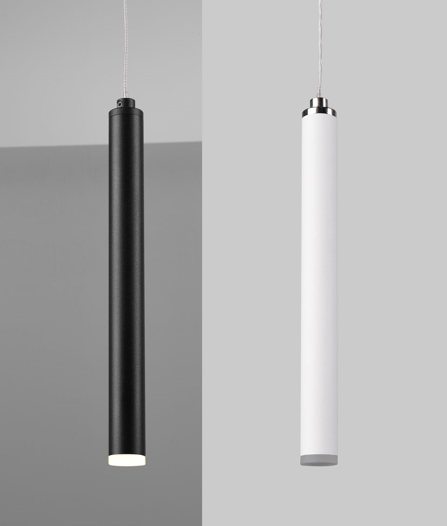 LED 11 Light Tubular Cluster Pendant - White or Black