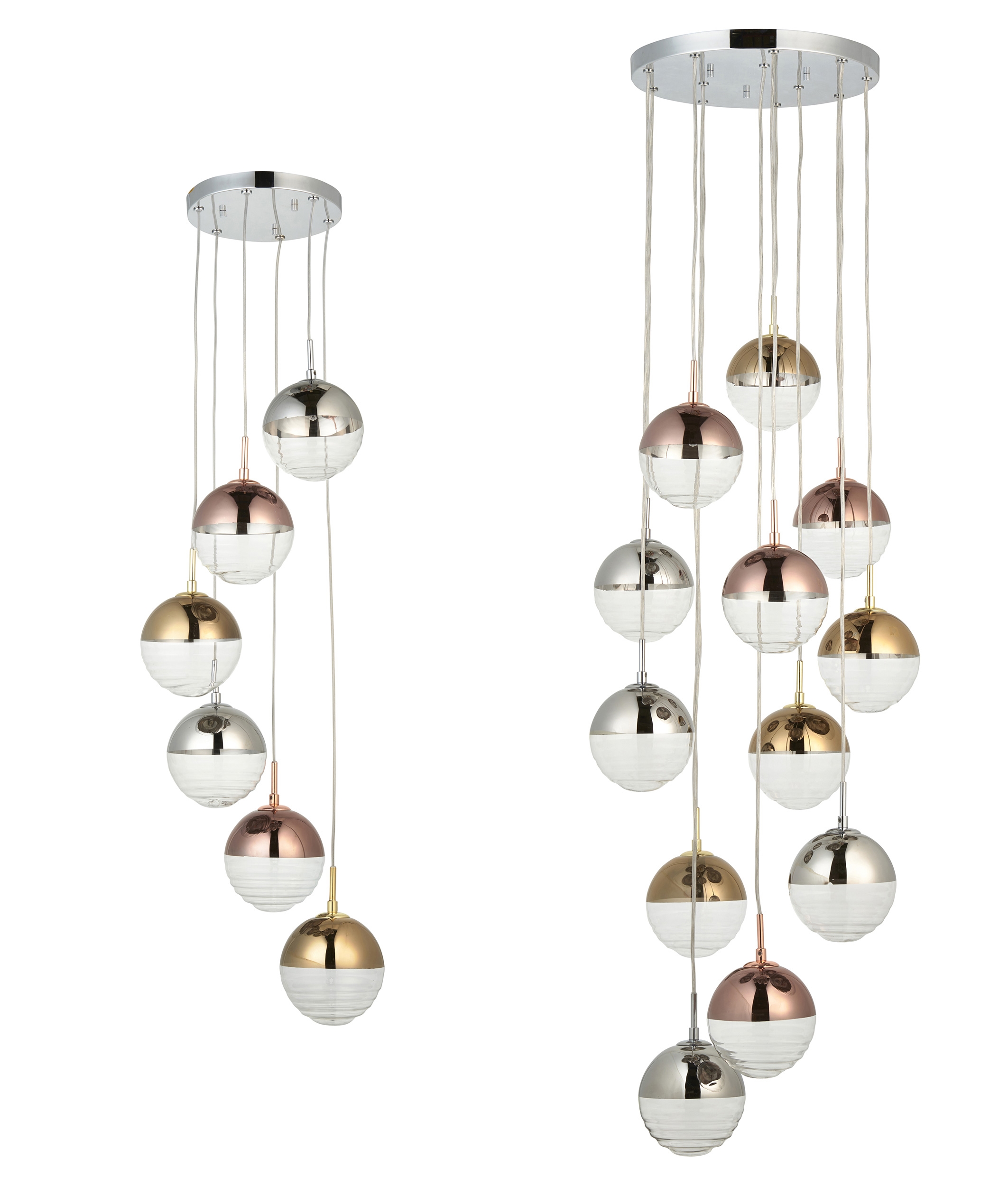 Large Multi-Light Cluster Pendant Lamp - 6 or 12 Flex Options