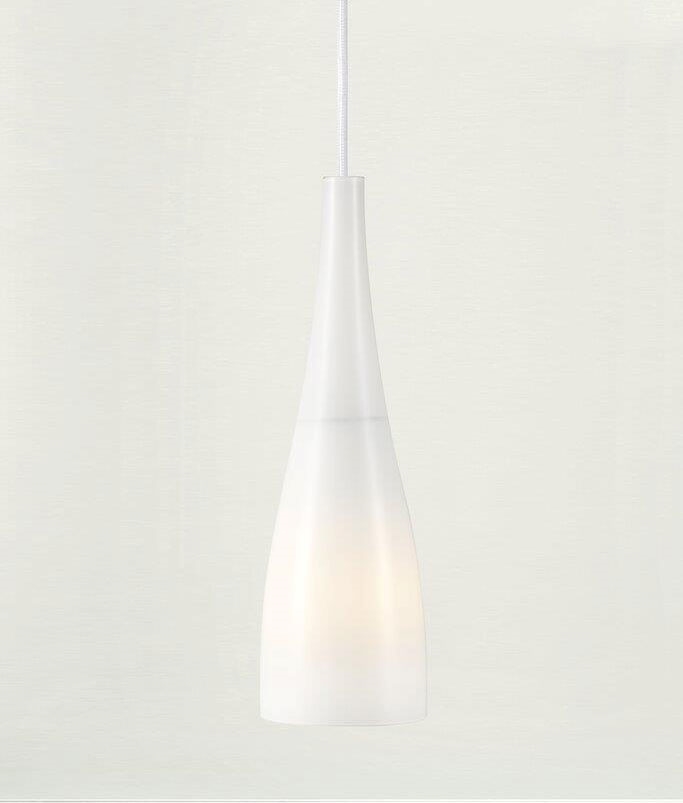 Slim Glass Contemporary Pendant - White or Smoke