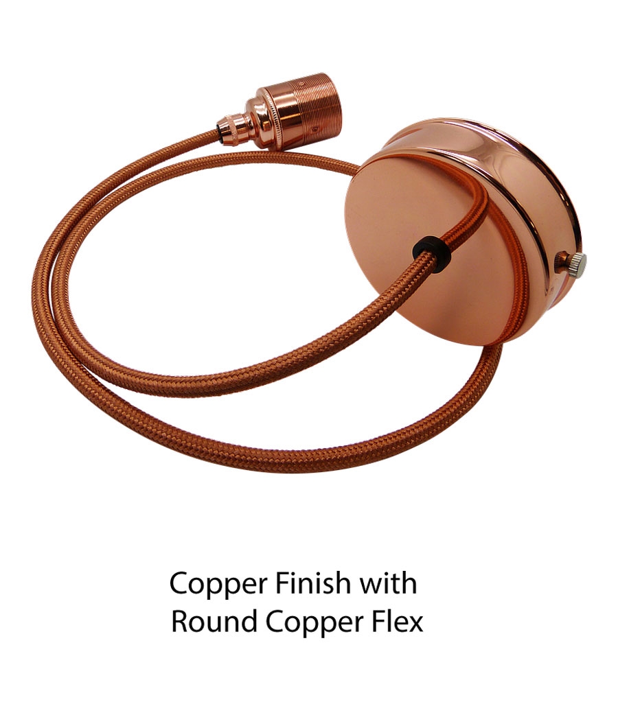 1 Metre Pendant Flex and Ceiling Rose for E27 Bulb