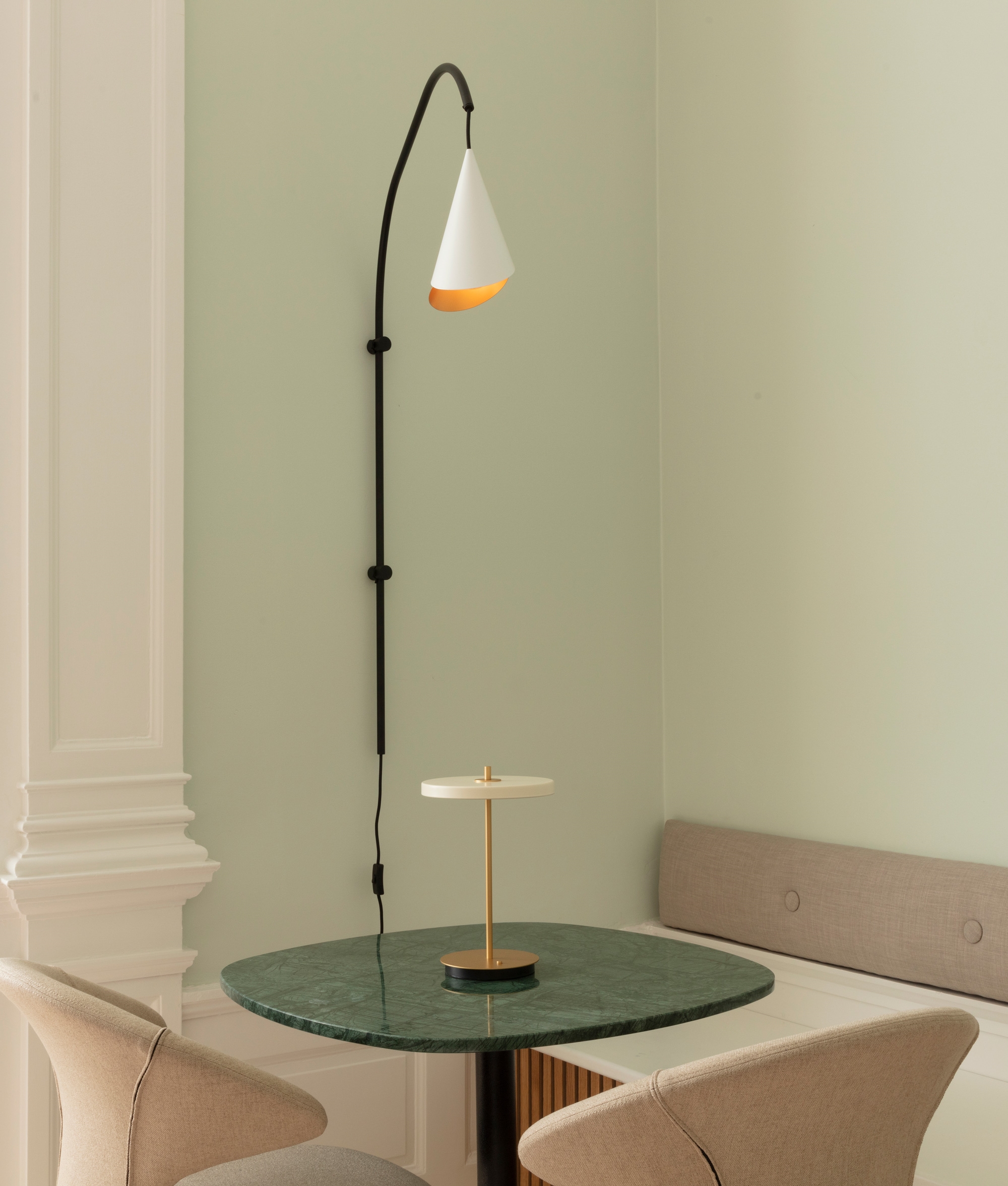 Scandinavian Metal Light Pendant - Slim Cone Cornet Shade by Umage