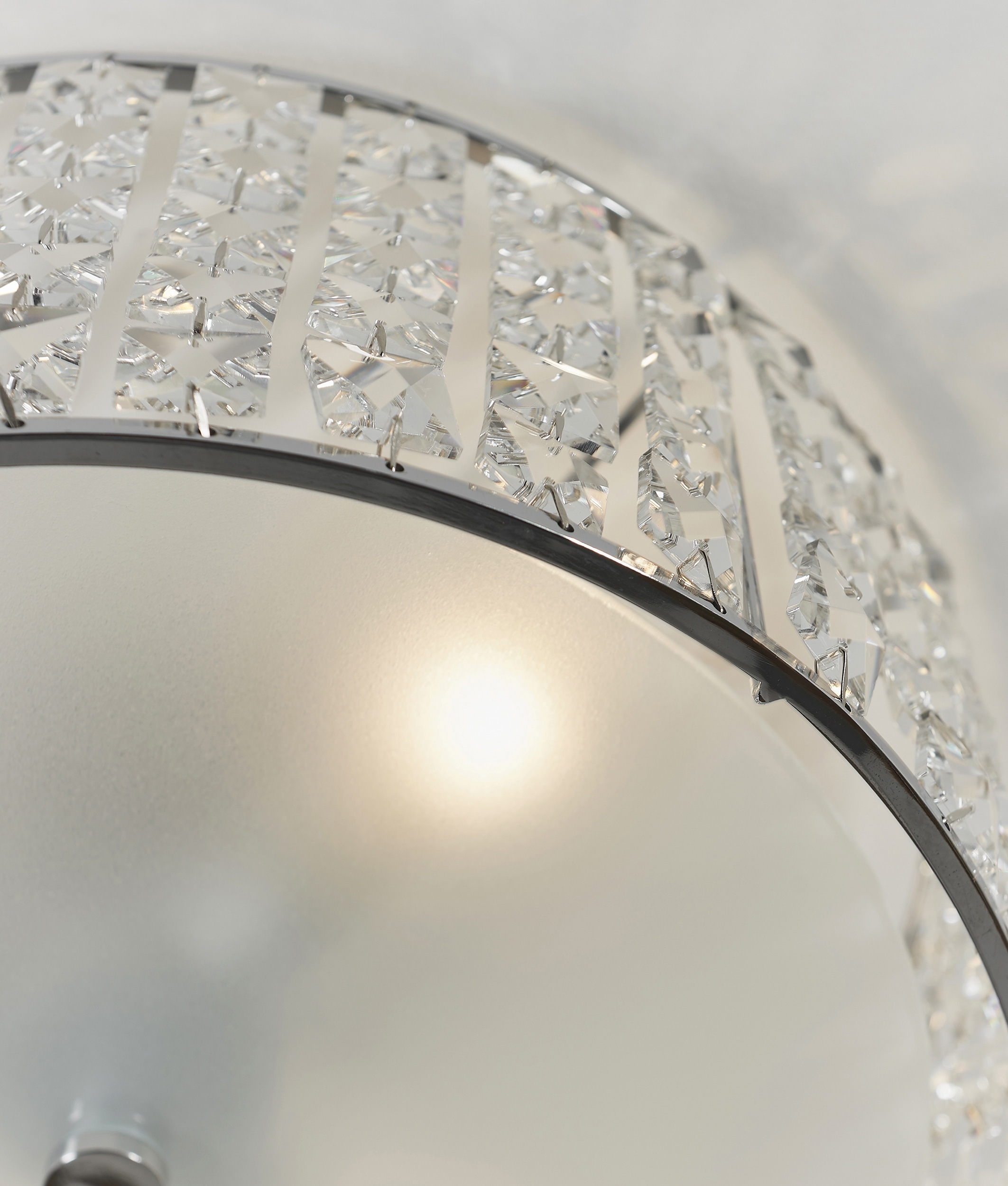 IP44 Crystal Drum Light for Bathrooms - 3 Mains Dimmable Lamps ...