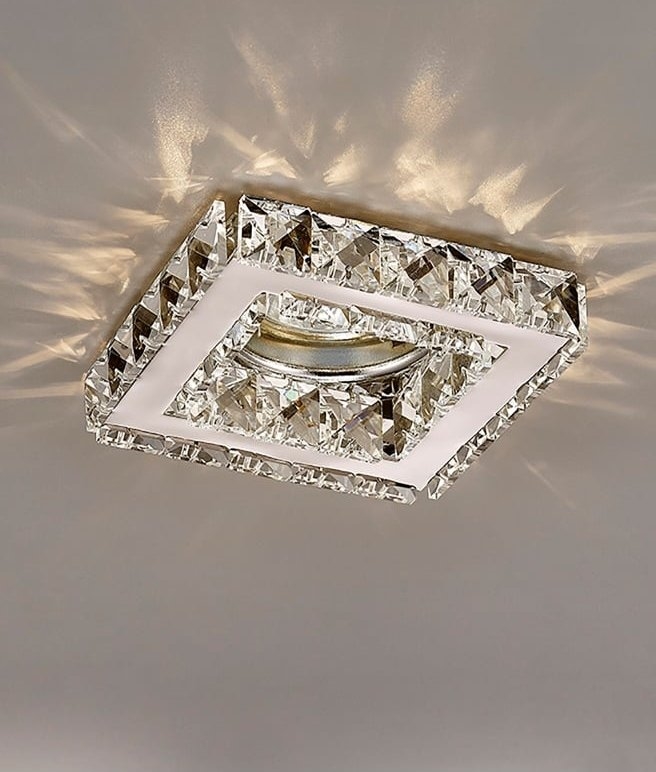 Crystal Downlights for GU10 lamps - Square or Round Option