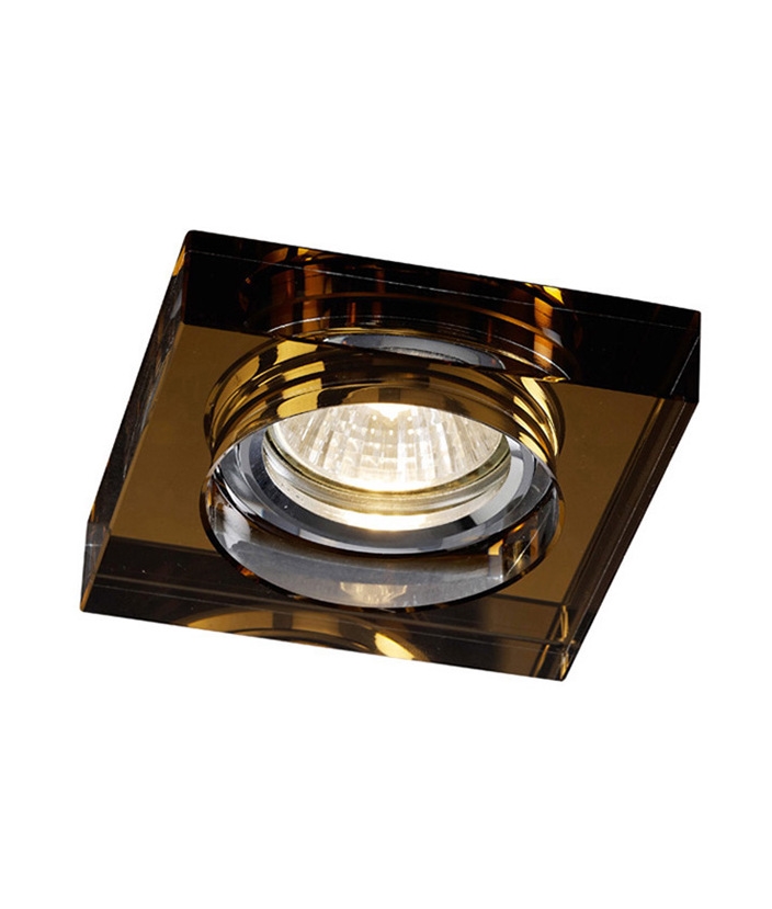 Square Crystal Glass Downlight with Deep Recessed Lamp