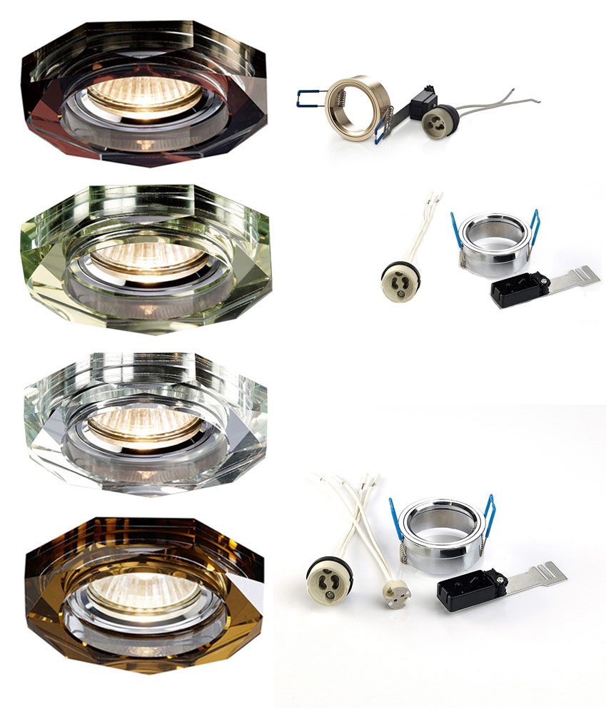 Octagonal Deep Lamp Recessed Crystal Downlight with Ring Choice