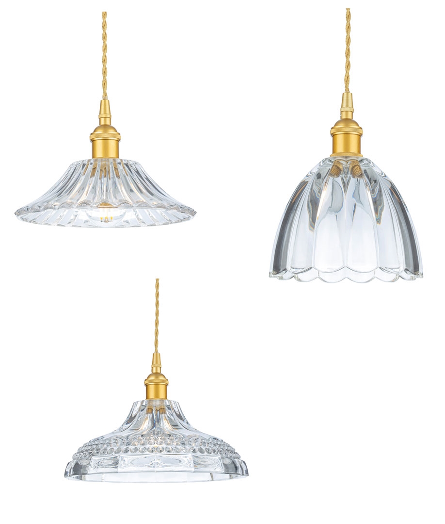 Elegant Period Design Decorative Glass Light Pendants In 3 Designs