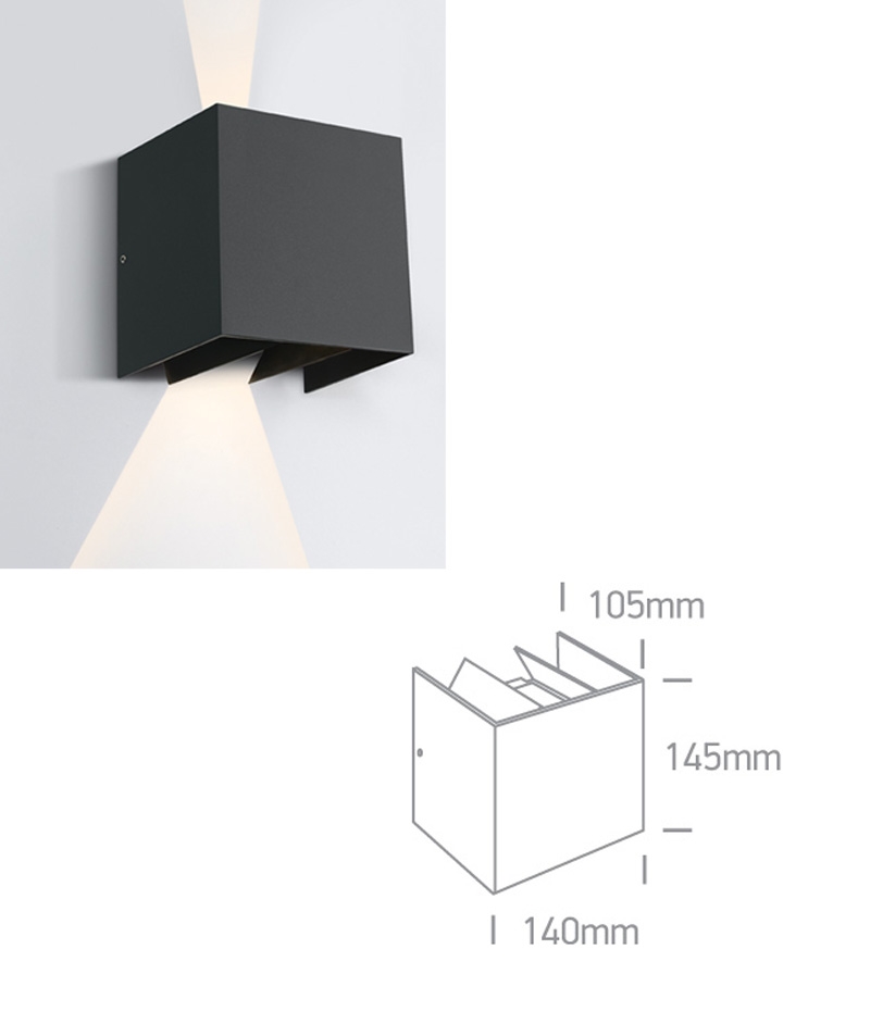 One Light 67340A/W/W WHITE WALL LED 2x3w WW IP54 230V