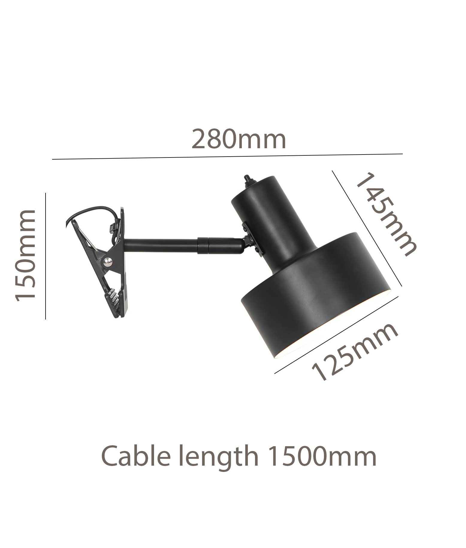 Adjustable Clamp Light in White or Black