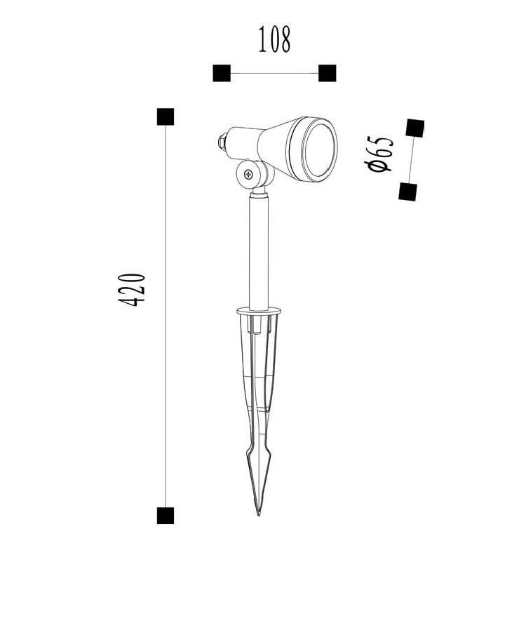 Black Adjustable IP54 Spike Light for Exterior Use