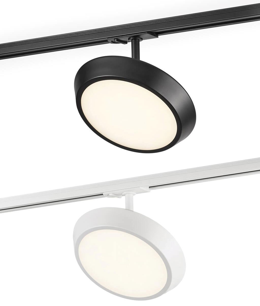 Black or White Tilting Disk Light for Track - 3-Step Dimming