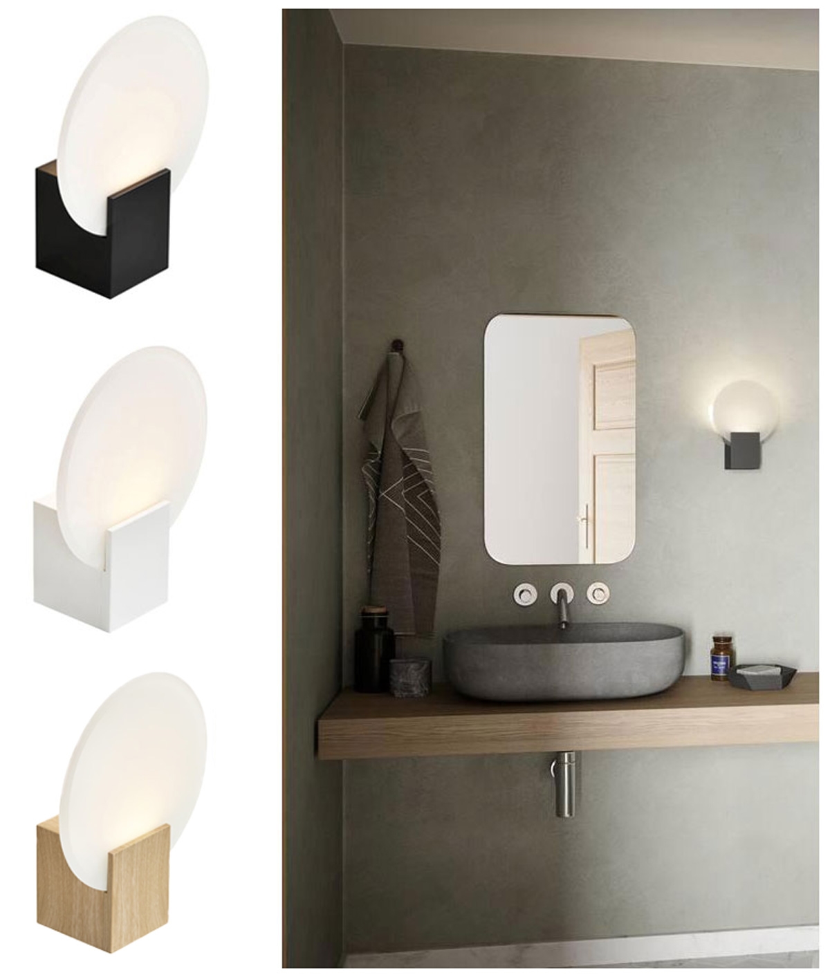 Back-Lit Glass LED Wall Light Safe Bathrooms & Dimmable via Wall Switch