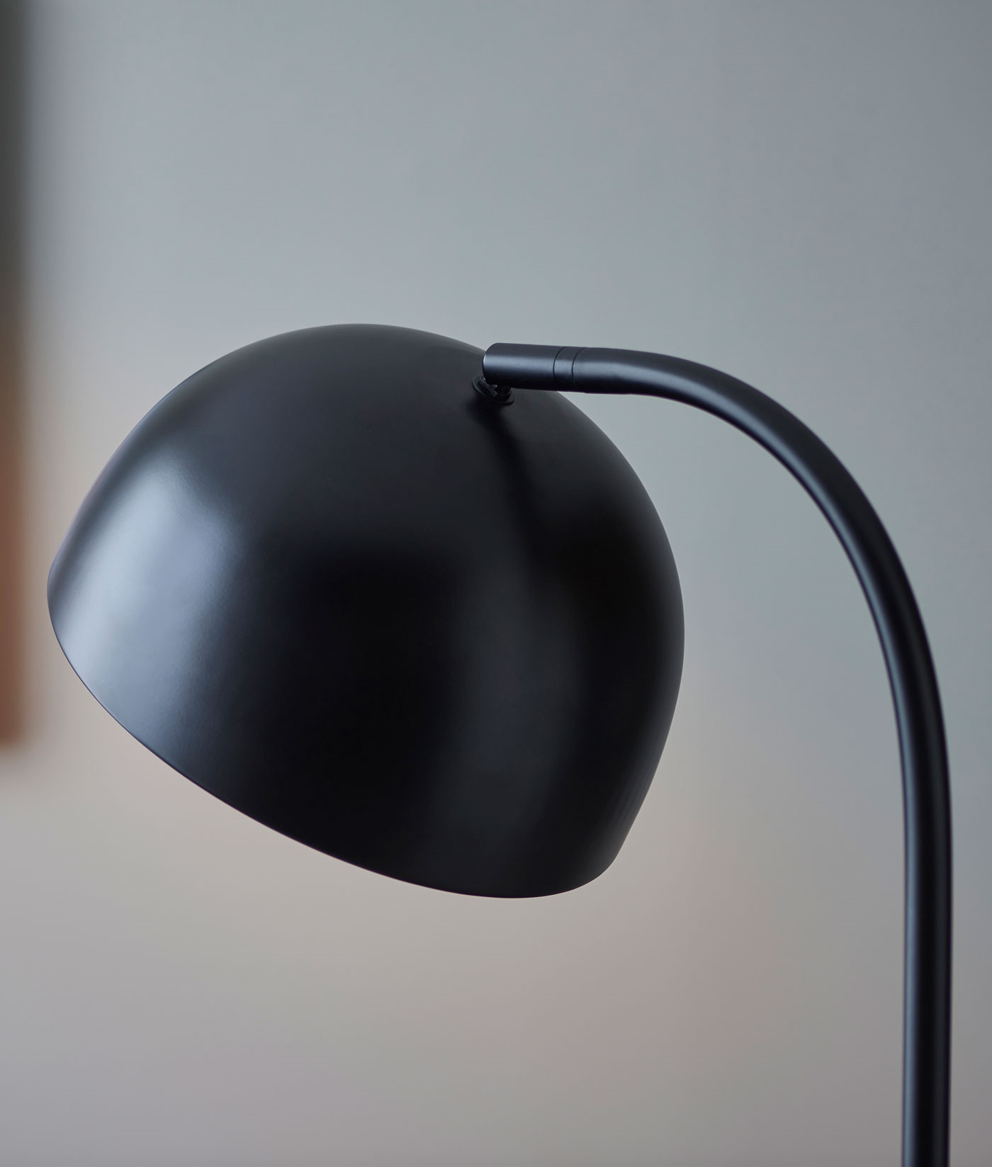 Slim Black Dome Adjustable Shade Floor Lamp