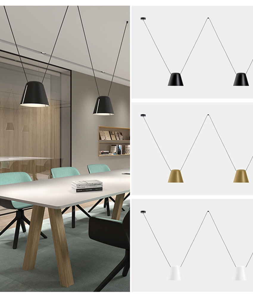 Offset Dual Pendant Light Fitting with E27 Edison Bulb Holder ...