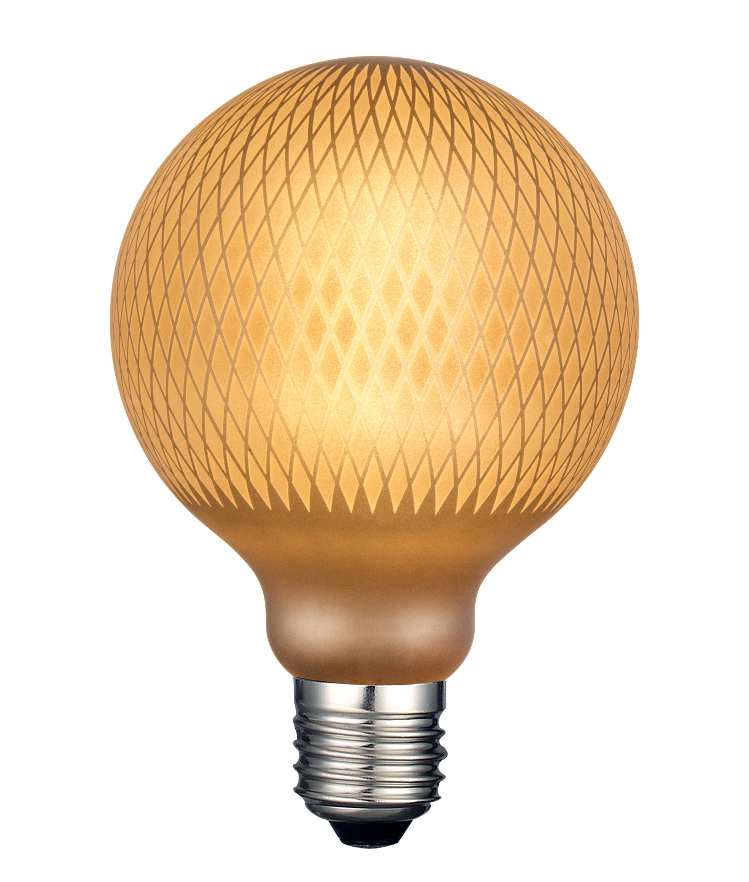 E27 LED 4W Diamond or Dot Patterned Globe Lamp - Gold, Black or Silver