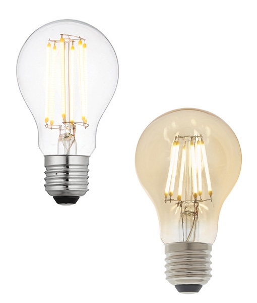6 Watt E27 Dimmable LED Filament Lamp - Amber or Clear Glass