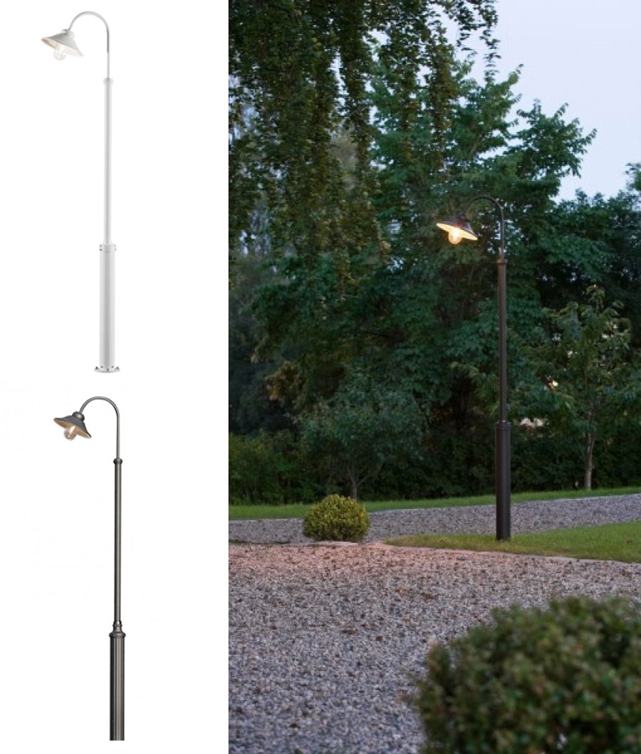 Modern Fisherman Style Lamppost Height 2400mm - Black or White